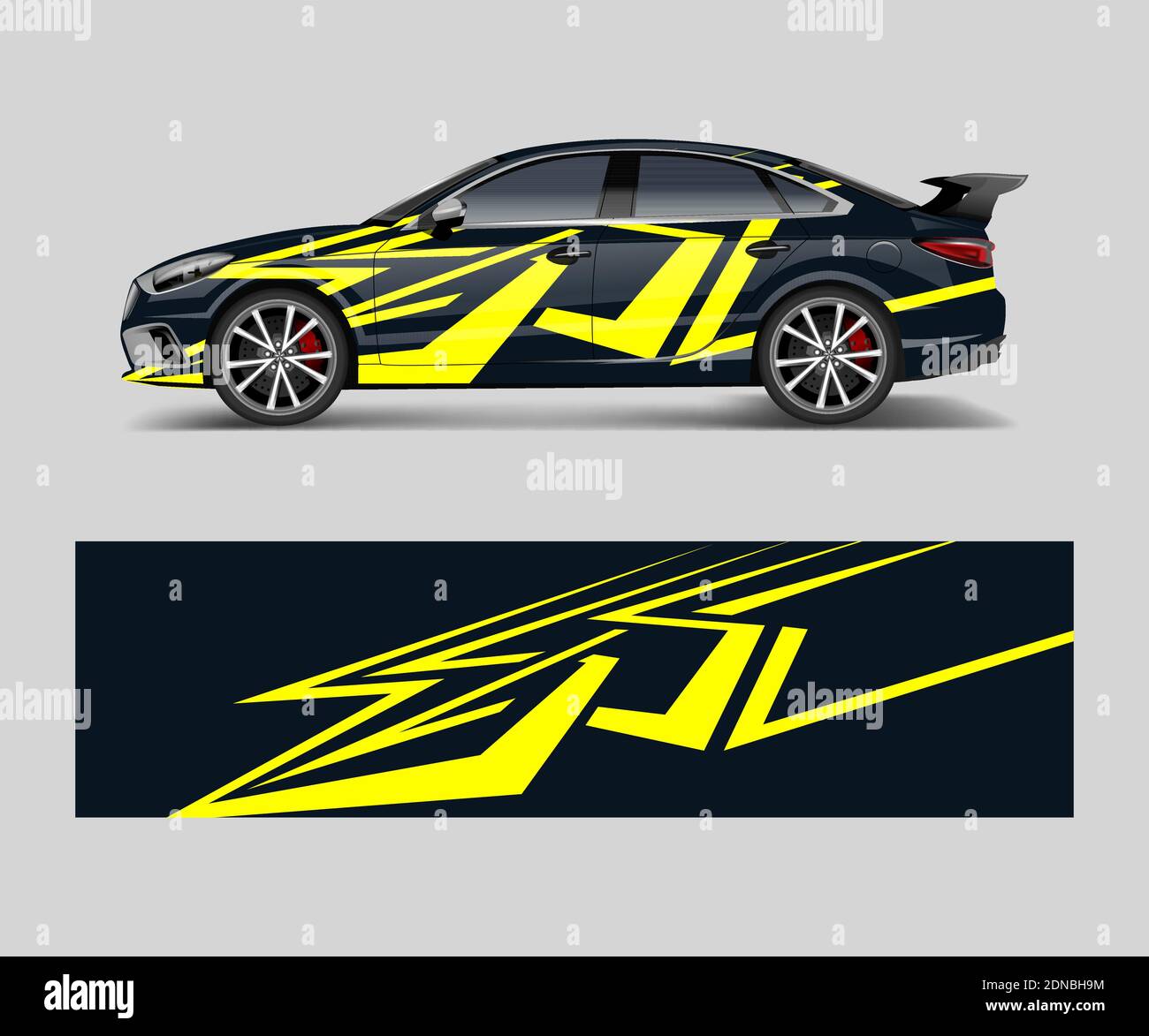 Racing car wrap with abstract stripe shapes for Company. Sport car ...