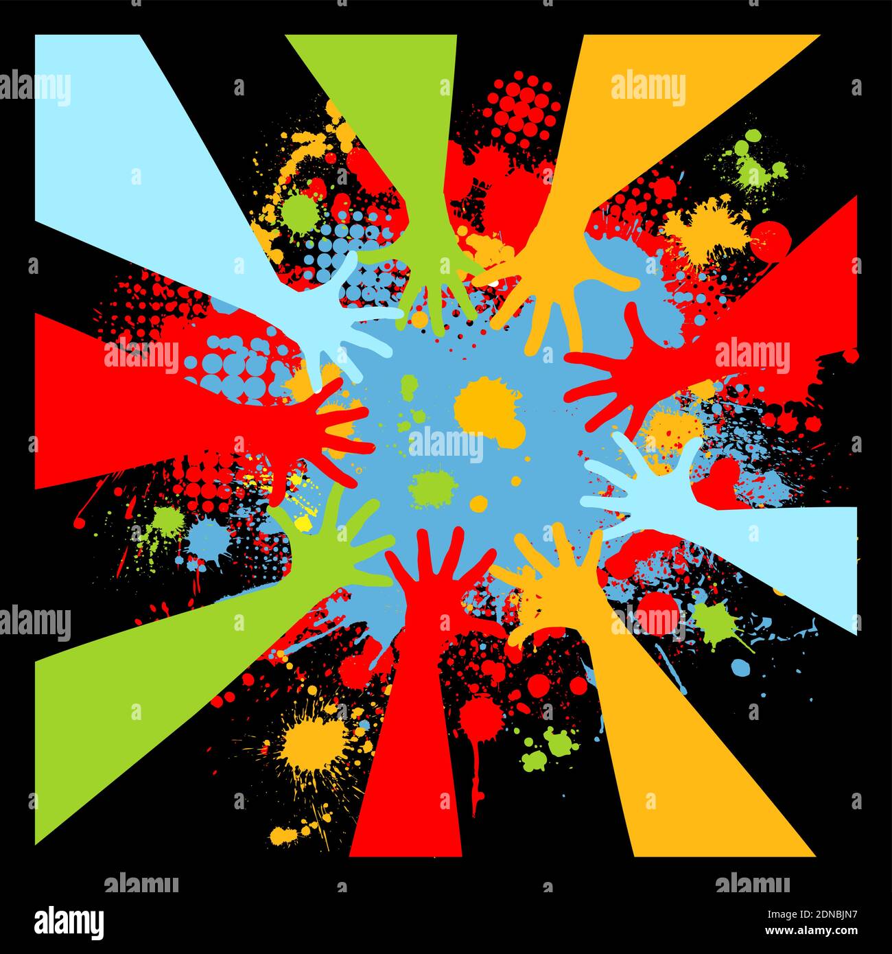 Fingerpaint hands Stock Vector Images - Alamy