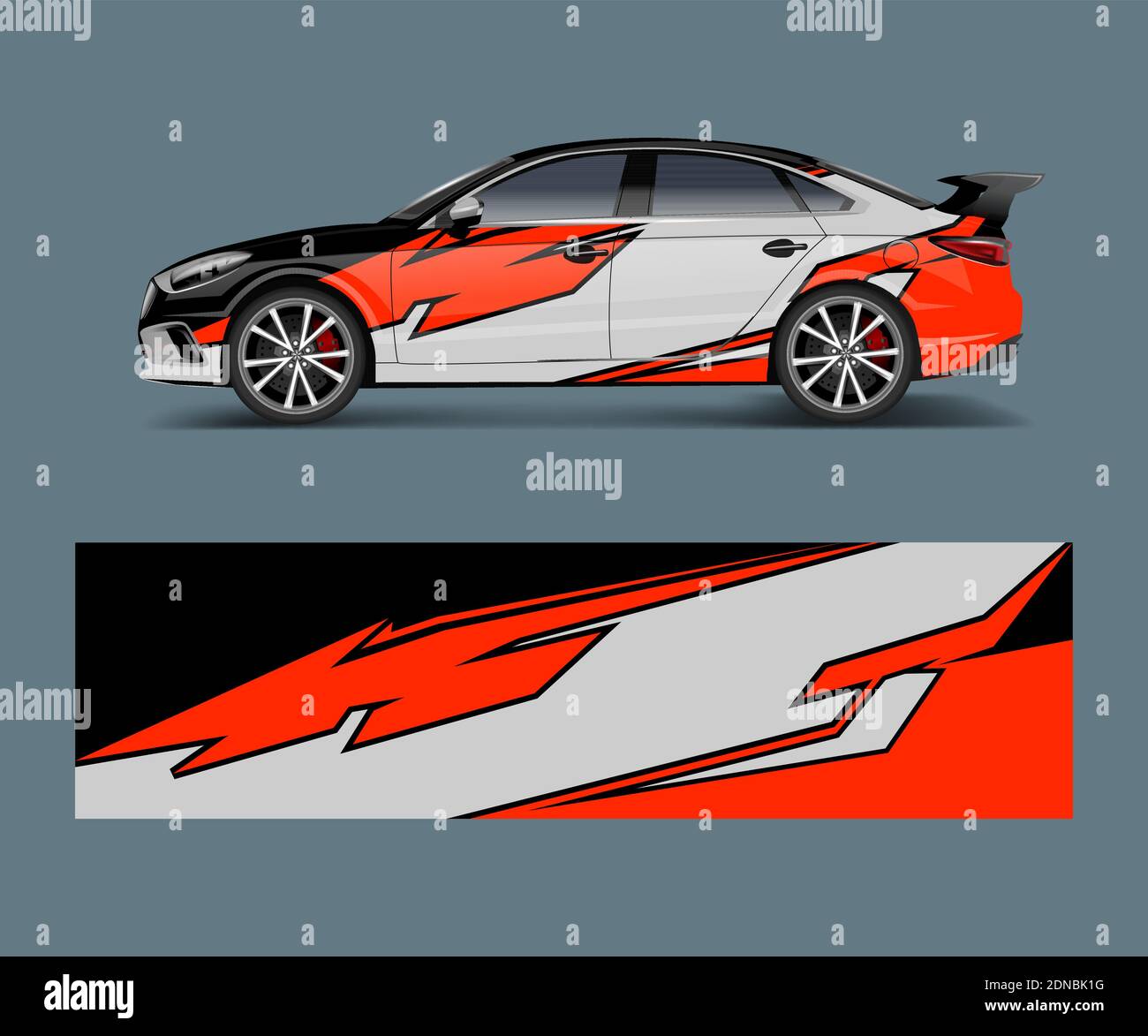 Car decal wrap design vector with wave element . Graphic abstract wave ...