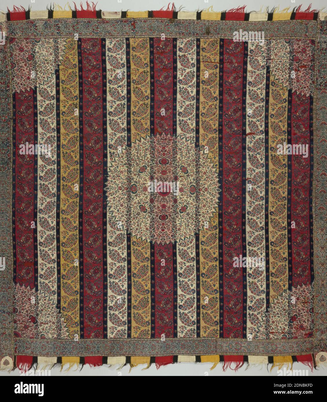 Shawl, Medium: wool Technique: interlocked twill tapestry weave Label ...