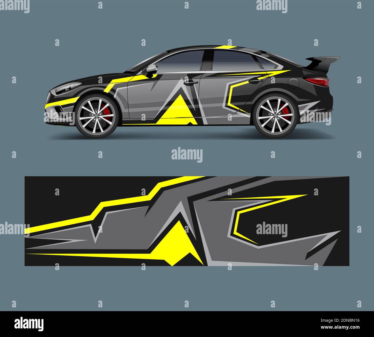 Car decal wrap design vector with wave element . Graphic abstract wave ...