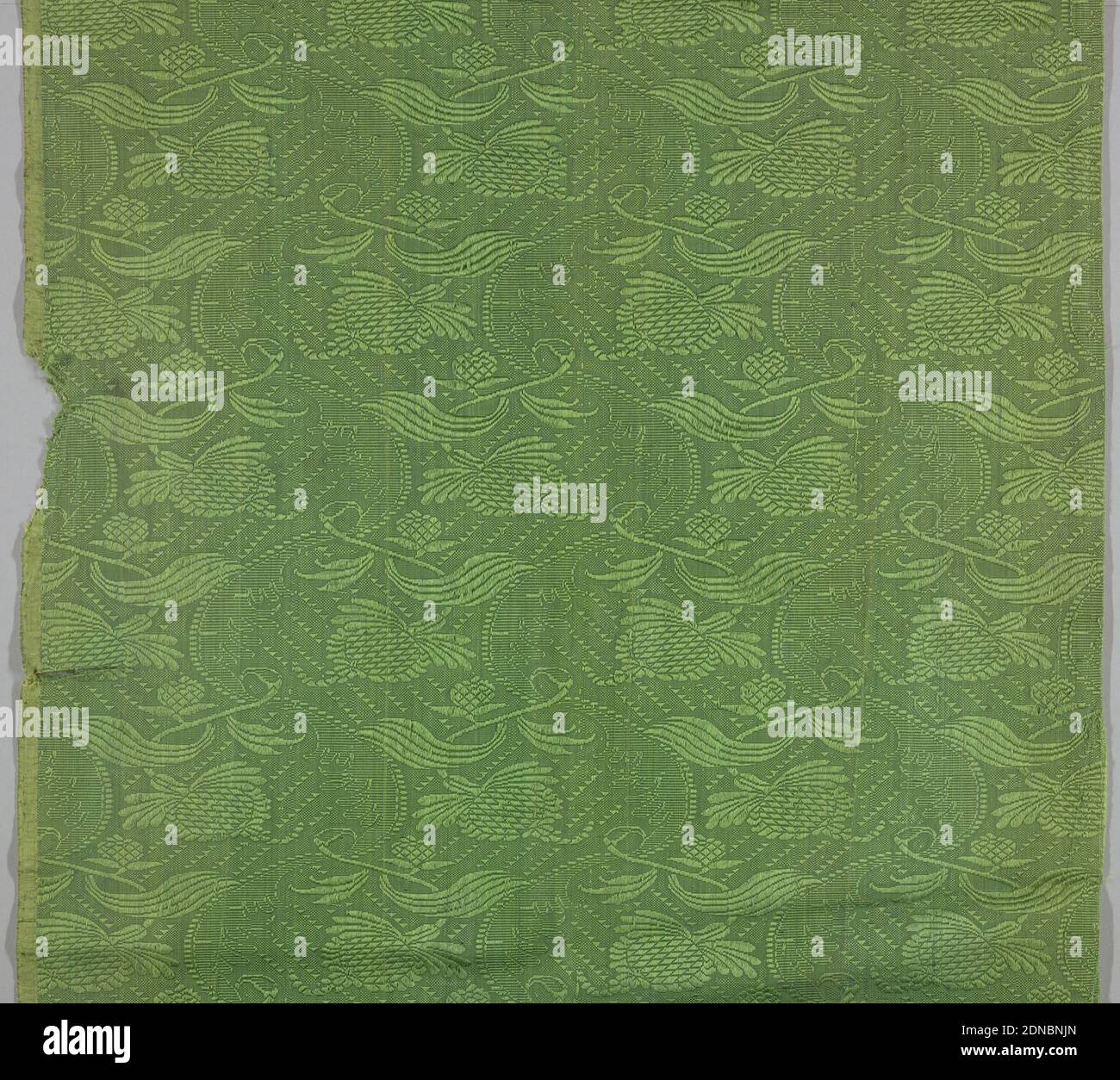 Textile, Medium: silk Technique: plain weave patterned by floats of a ...