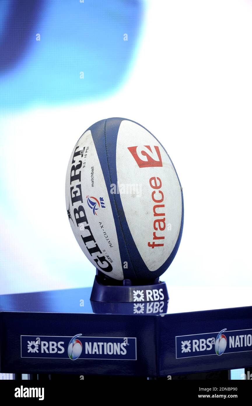 Ball details before the RBS Six Nations rugby match between France and ...