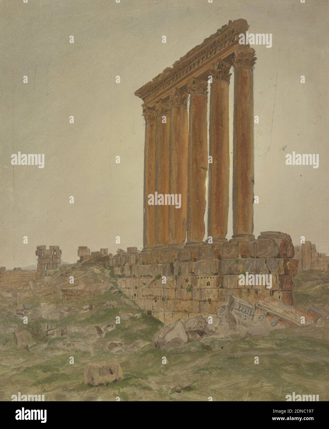 Ruins of the Temple of Zeus, Baalbek, Frederic Edwin Church, American ...