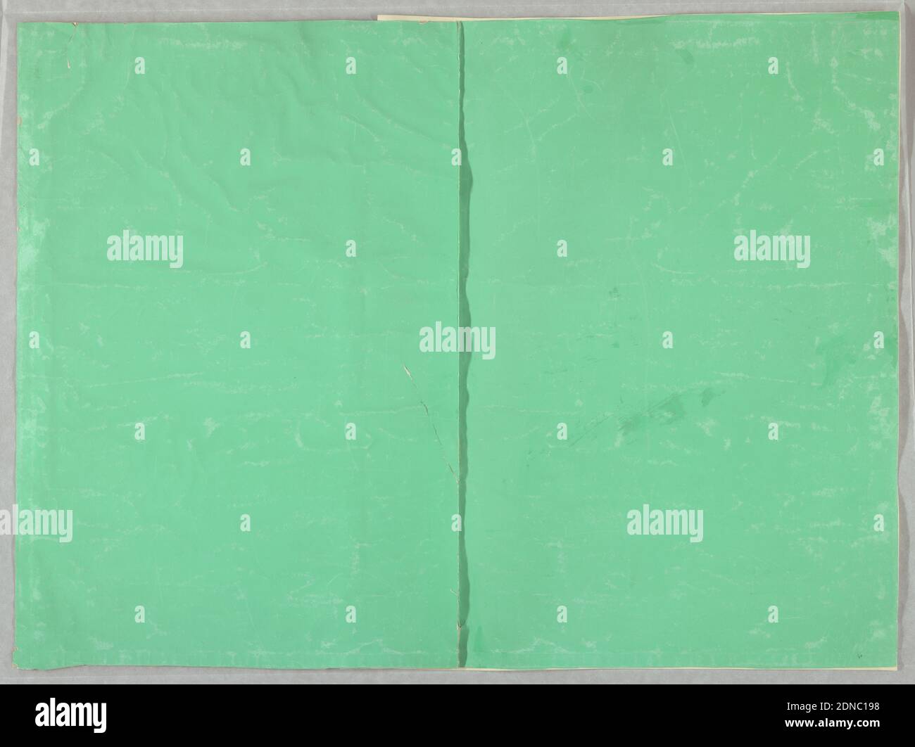 Sidewall, Printed on handmade paper, Apple-green paper without ornament ...