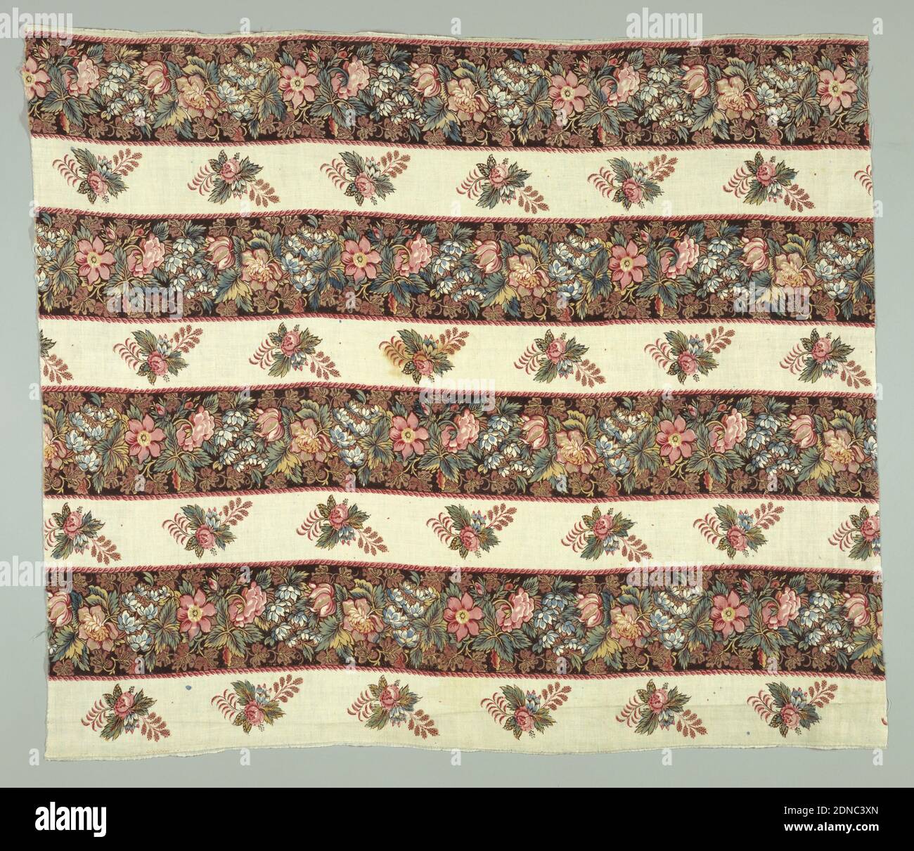 Textile, Medium: cotton Technique: block printed on plain weave ...