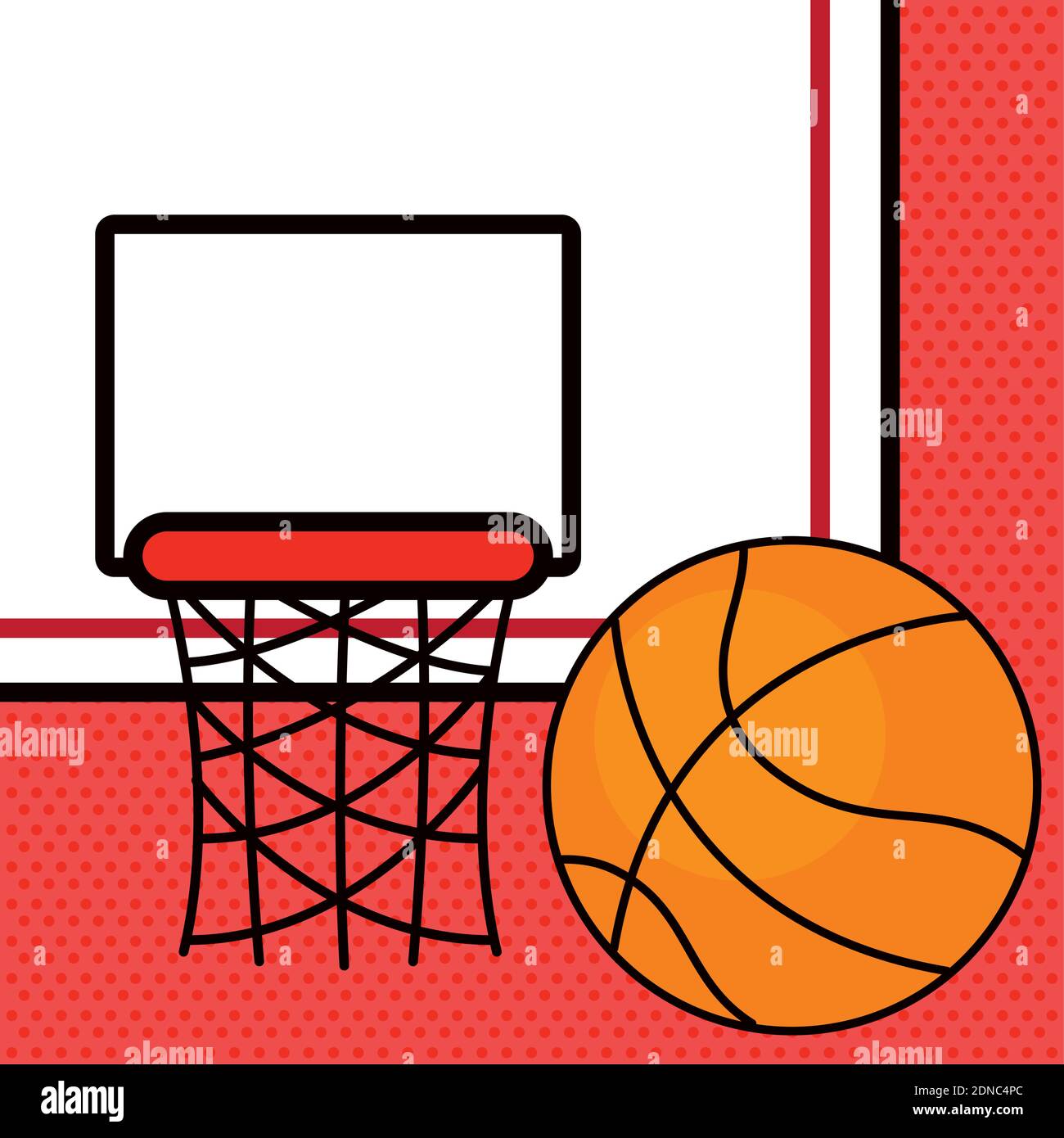 sport basketball basket and ball design, hobby competition game and ...