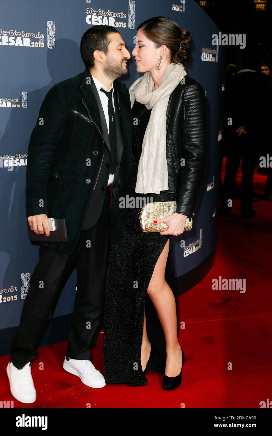 Mouloud Achour and his partner arriving at the 40th Annual Cesar Film ...