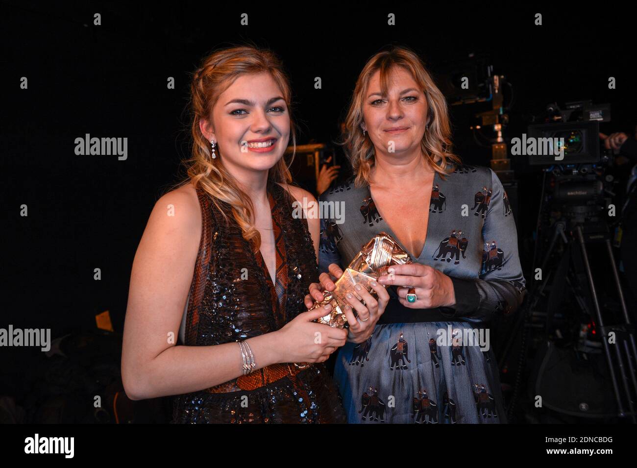 Louane Emera posing backstage during the 39th Annual Cesar Film Awards ...