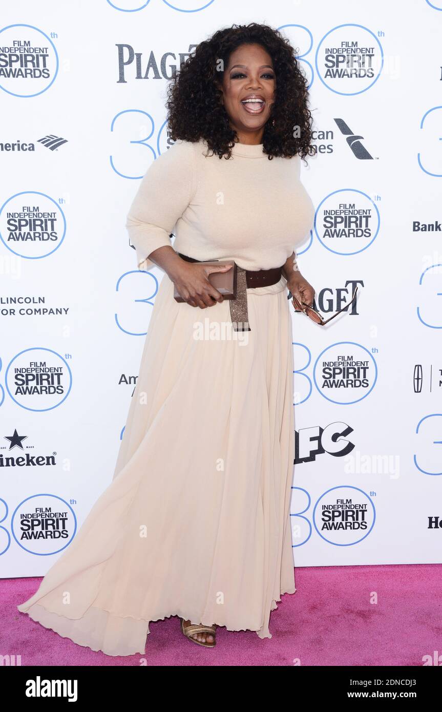 Oprah Winfrey arriving for the 2015 Film Independent Spirit Awards held ...