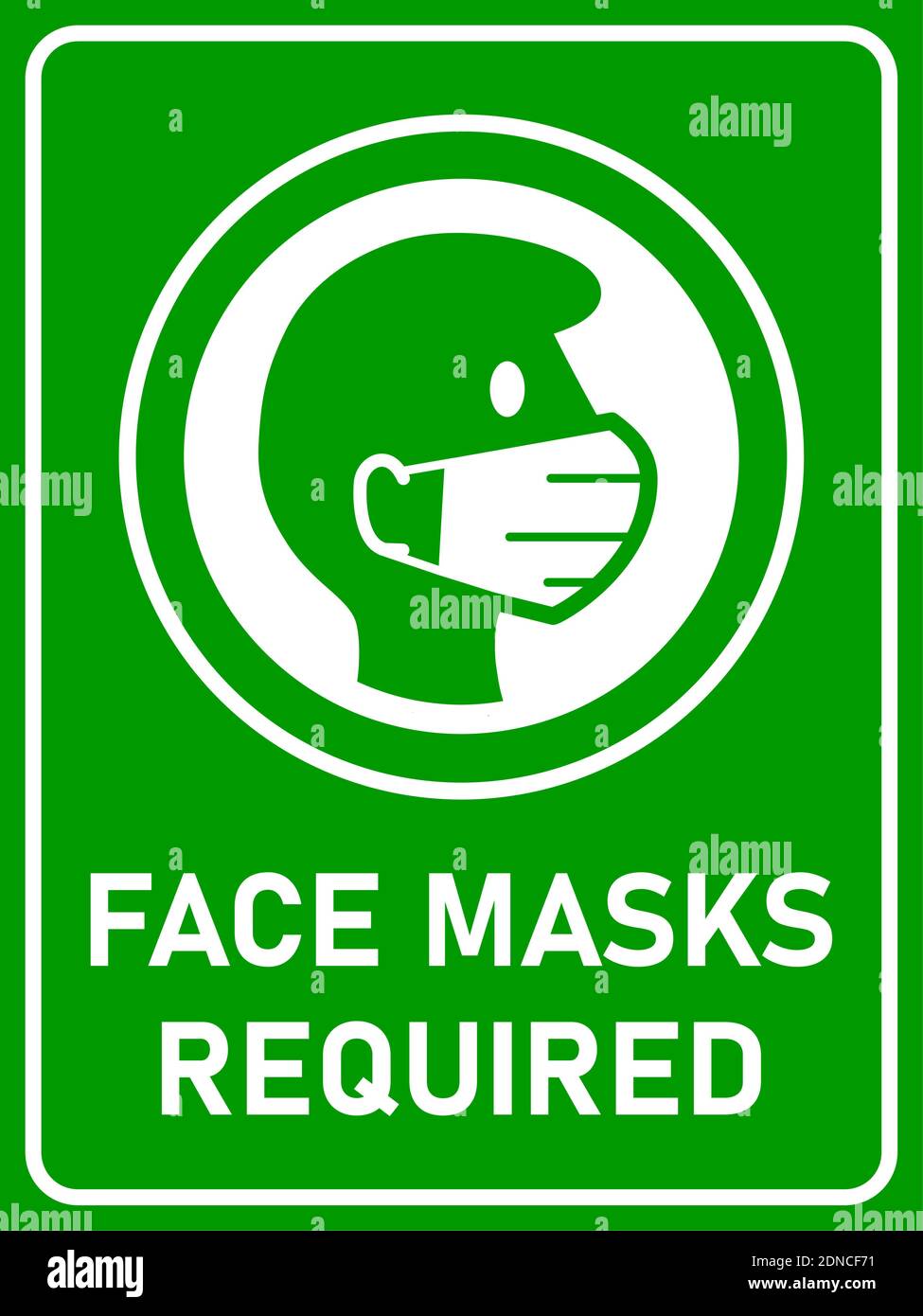 Face Masks Required Vertical Instruction Sign against the Spread of the ...