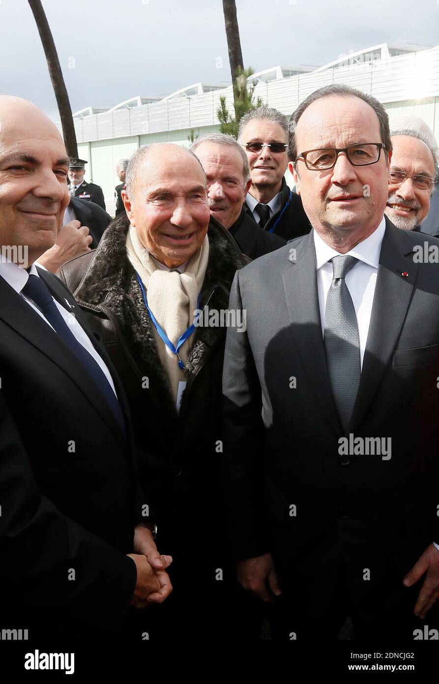 French President Francois Hollande along with Minister of Defence Jean ...