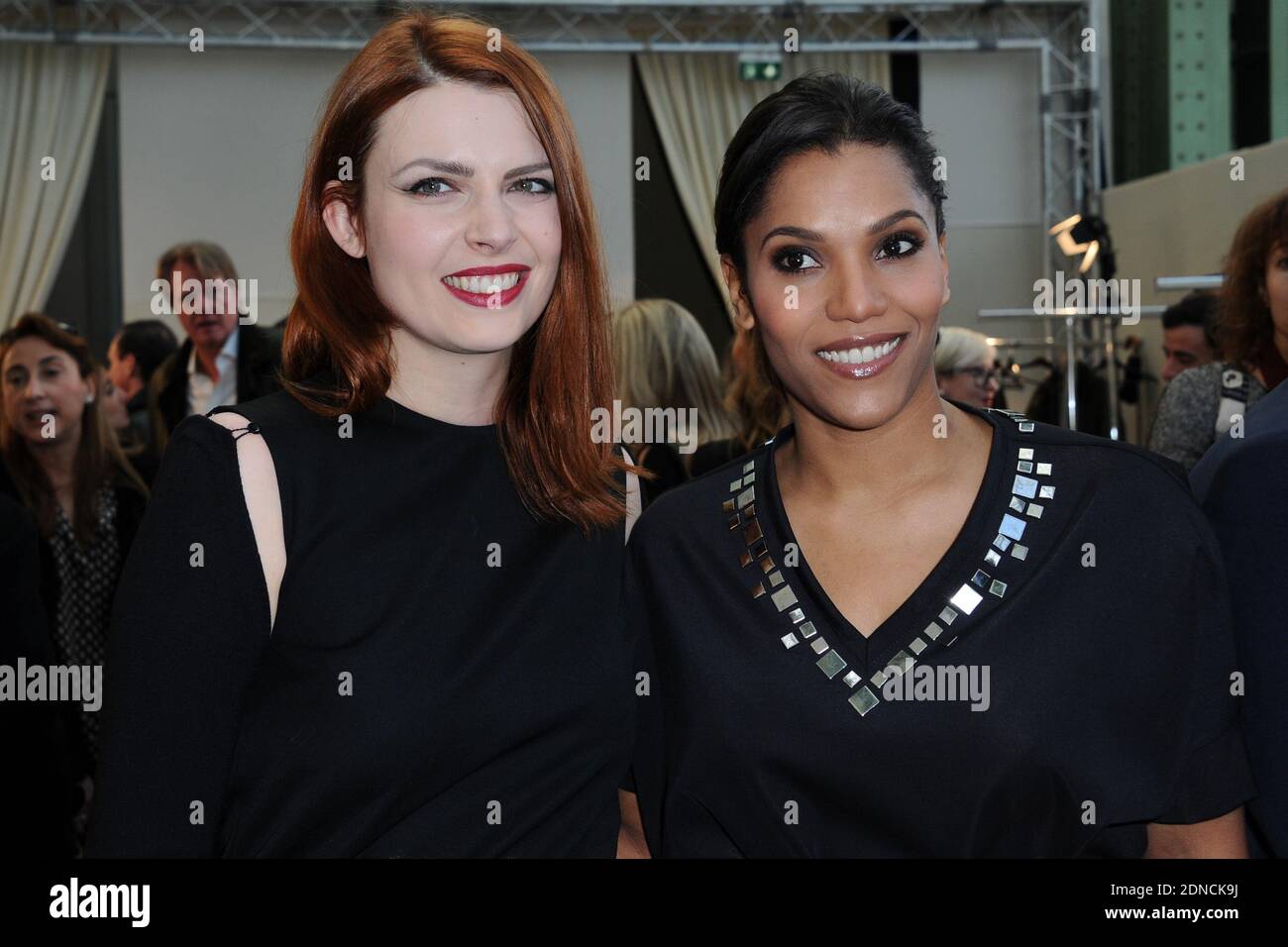Elodie Frege and Audrey Chauveau backstage at the Guy Laroche Fall ...