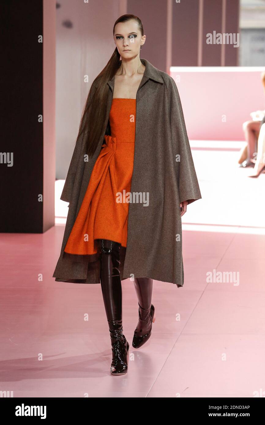 A model displays a creation by designer Raf Simons for Dior Fall-Winter ...