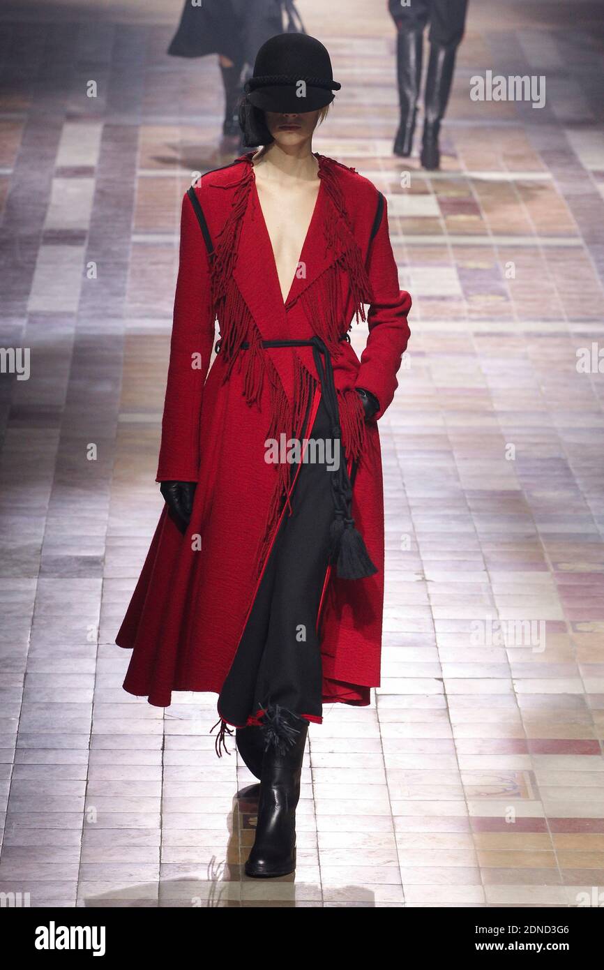 A model displays a creation by designer Alber Elbaz for Lanvin Fall ...