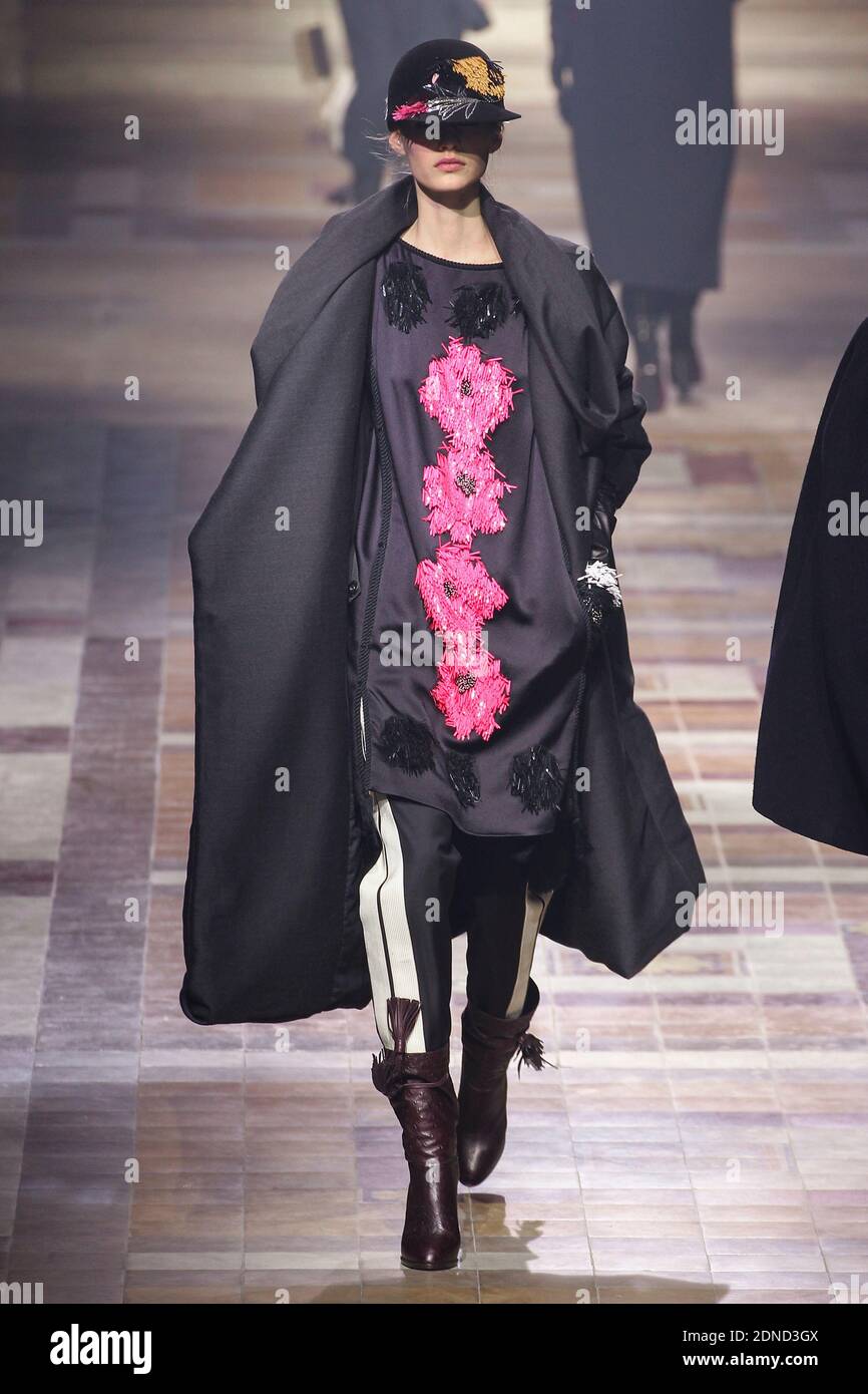 A model displays a creation by designer Alber Elbaz for Lanvin Fall ...