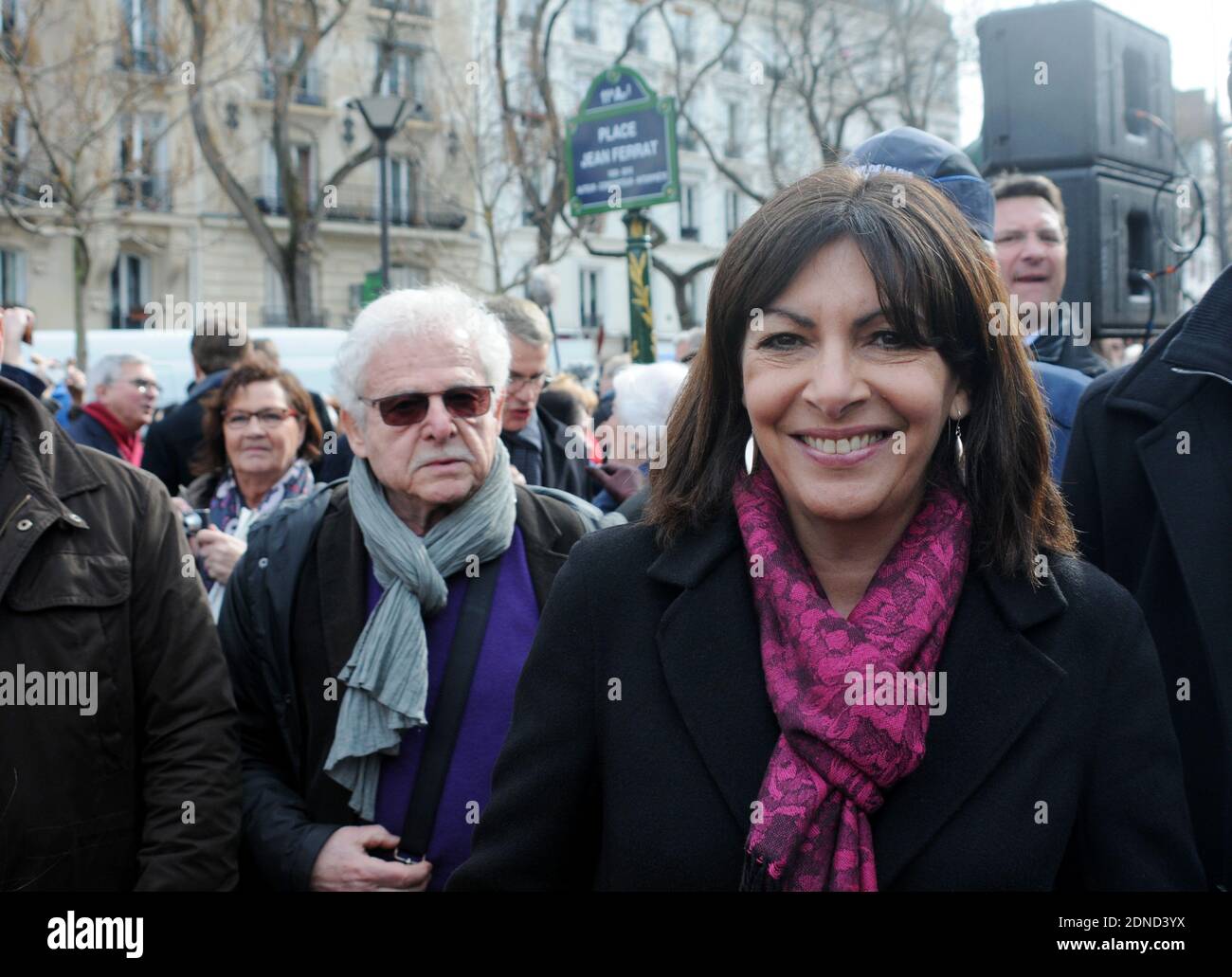 Mayor of Paris Anne Hidalgo celebrates the Place Jean Ferrat between ...