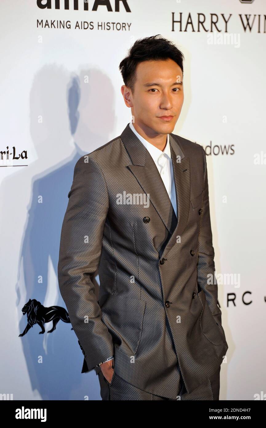 Actor Sunny Wang arrives on the red carpet during the 2015 amfAR Hong ...