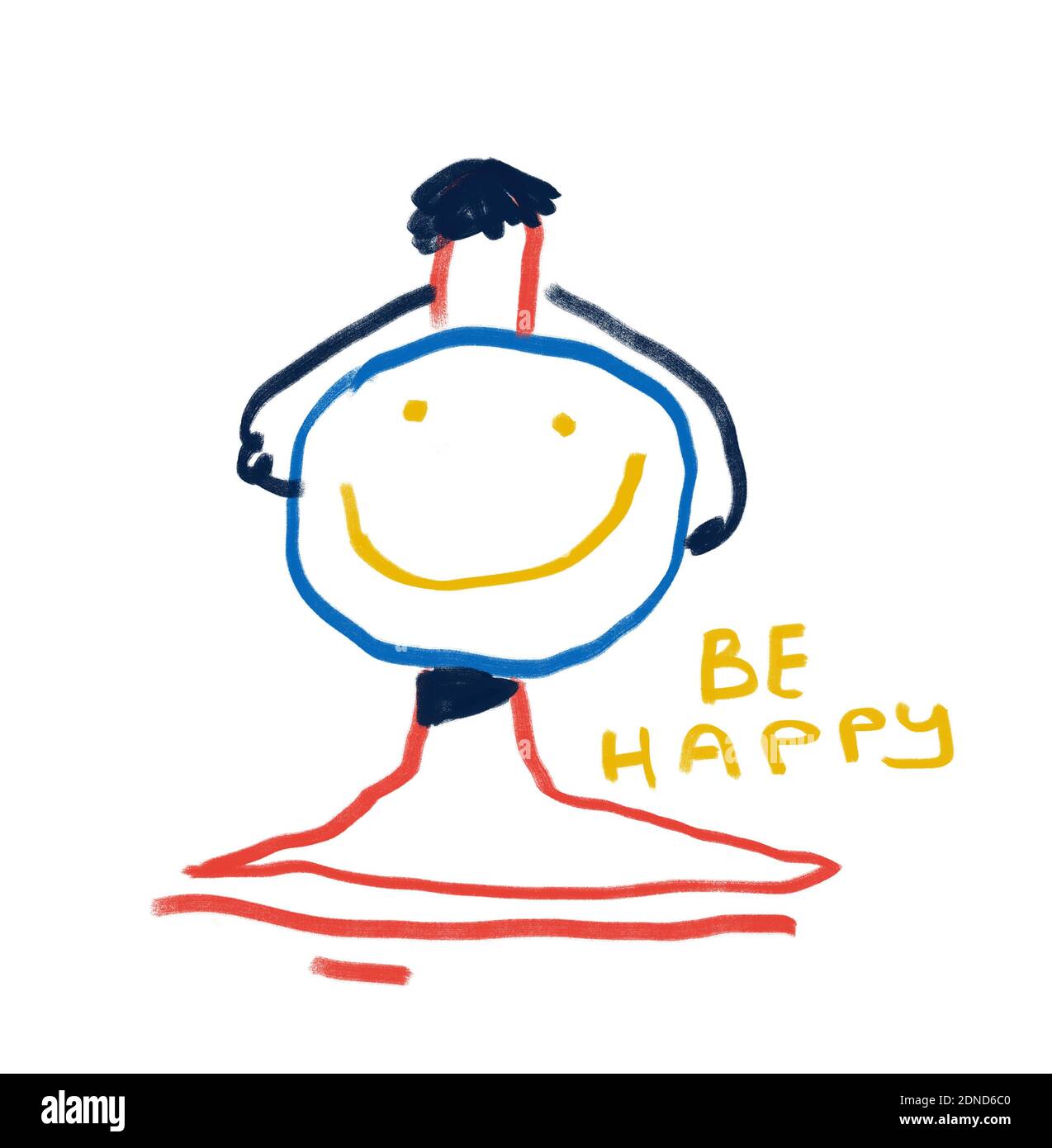 Be Happy. Painting, Modern Abstract Sarcastic and funny drawing ...