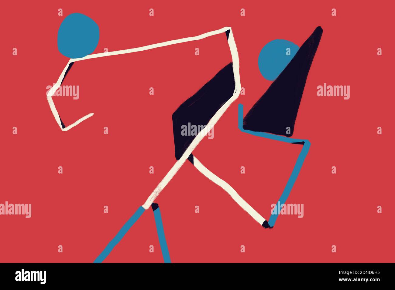 Balanced forms and Abstract Shapes with red and blue. Abstract ...