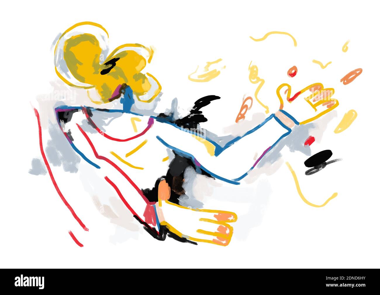 Open Your Arm and Be Happy. Painting, Modern Abstract Graffiti ...