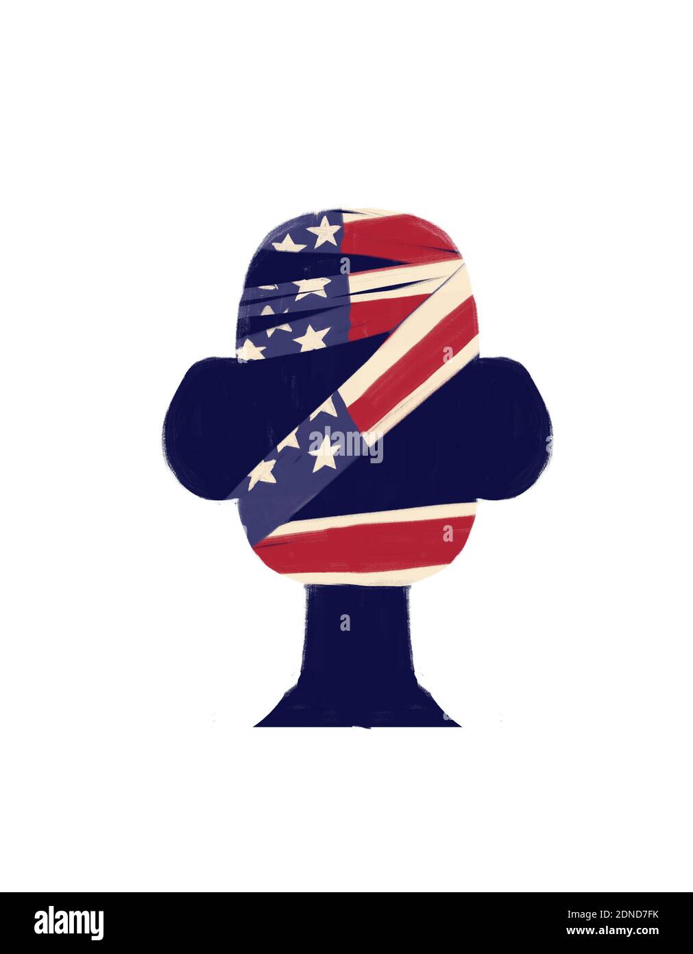 USA flag on a Head Silhouette. illustration of United stats of America ...