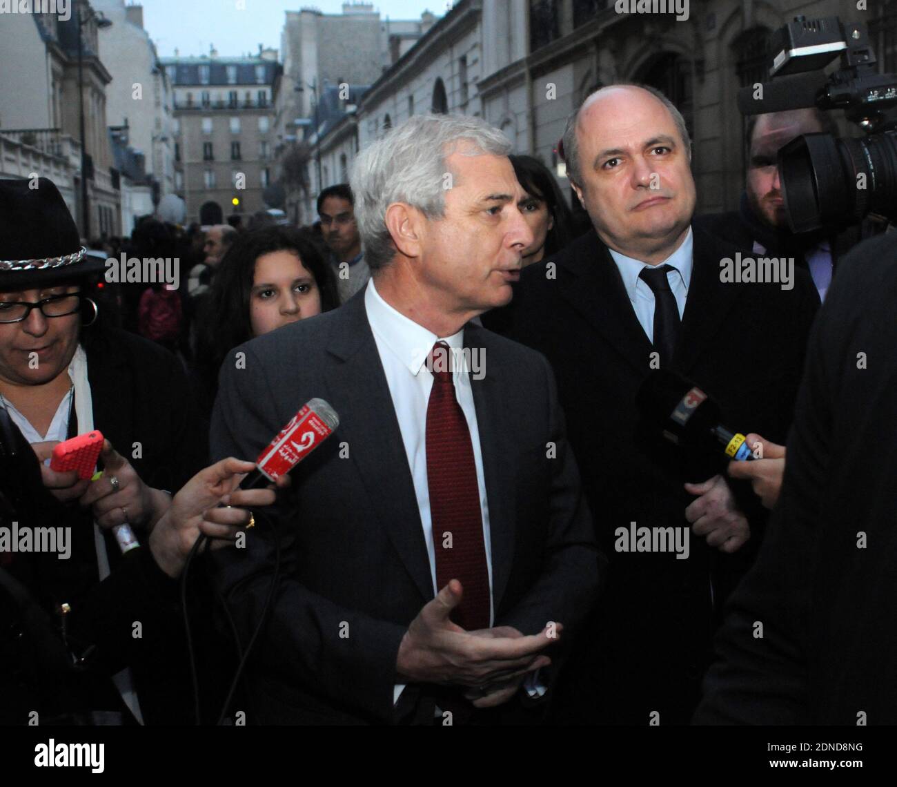 President of the French National Assembly Claude Bartolone, Bruno Le ...