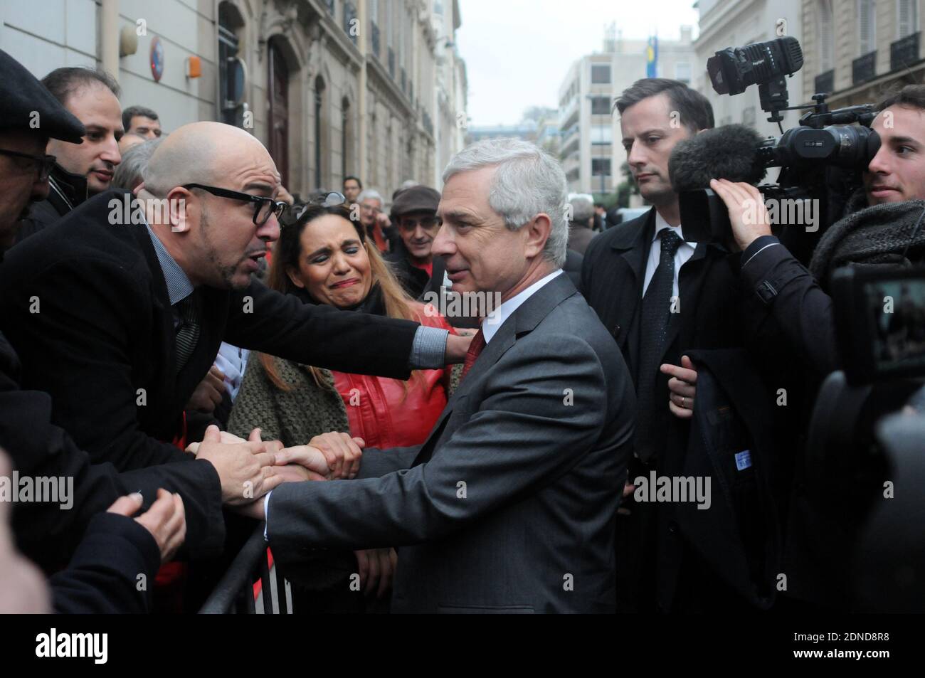 President of the French National Assembly Claude Bartolone arriving at ...