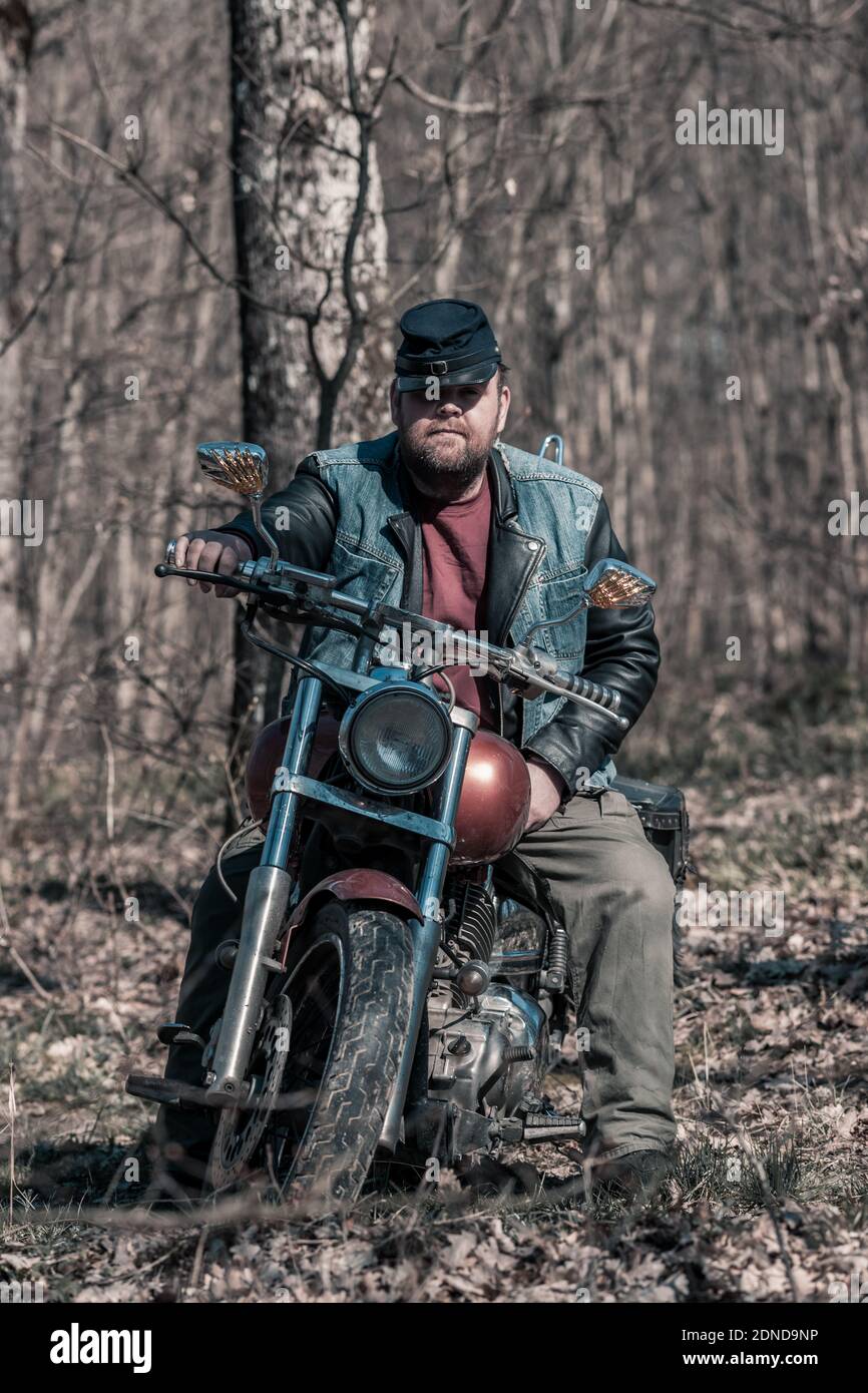 Overweight Man Riding Motorcycle High Resolution Stock Photography and ...