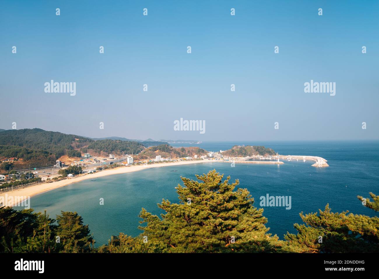 Jukdo beach panorama view from Jukdo mountain observatory in Yangyang ...