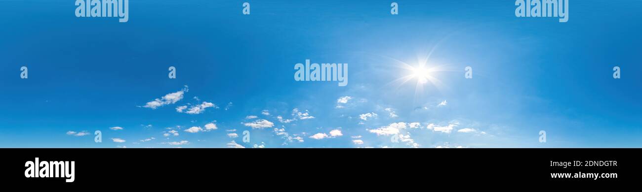 Blue sky with light clouds Seamless panorama in spherical ...
