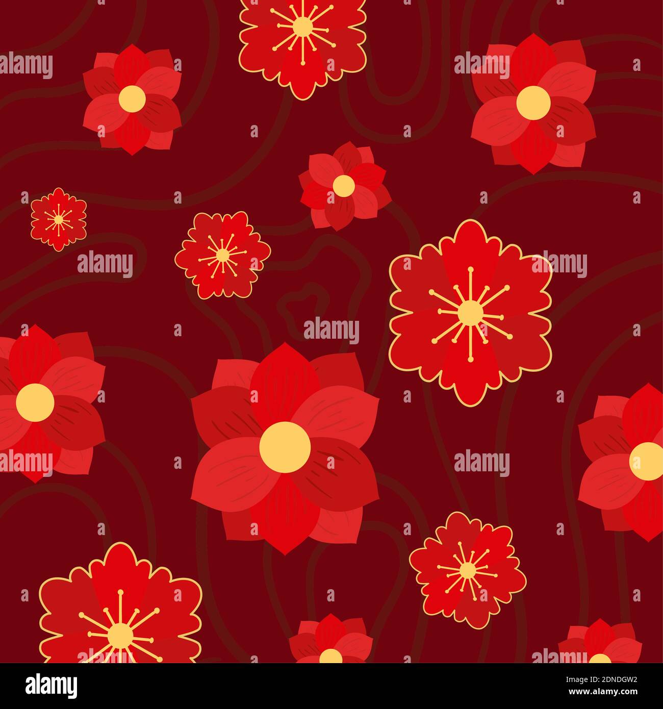 Chinese red flowers background design, China culture asia and oriental ...