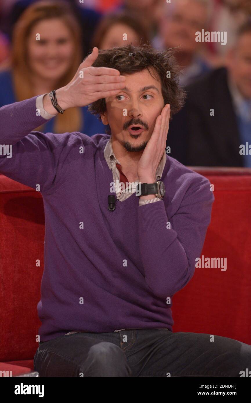 Arnaud Tsamere at the taping of Vivement Dimanche in Paris, France ...