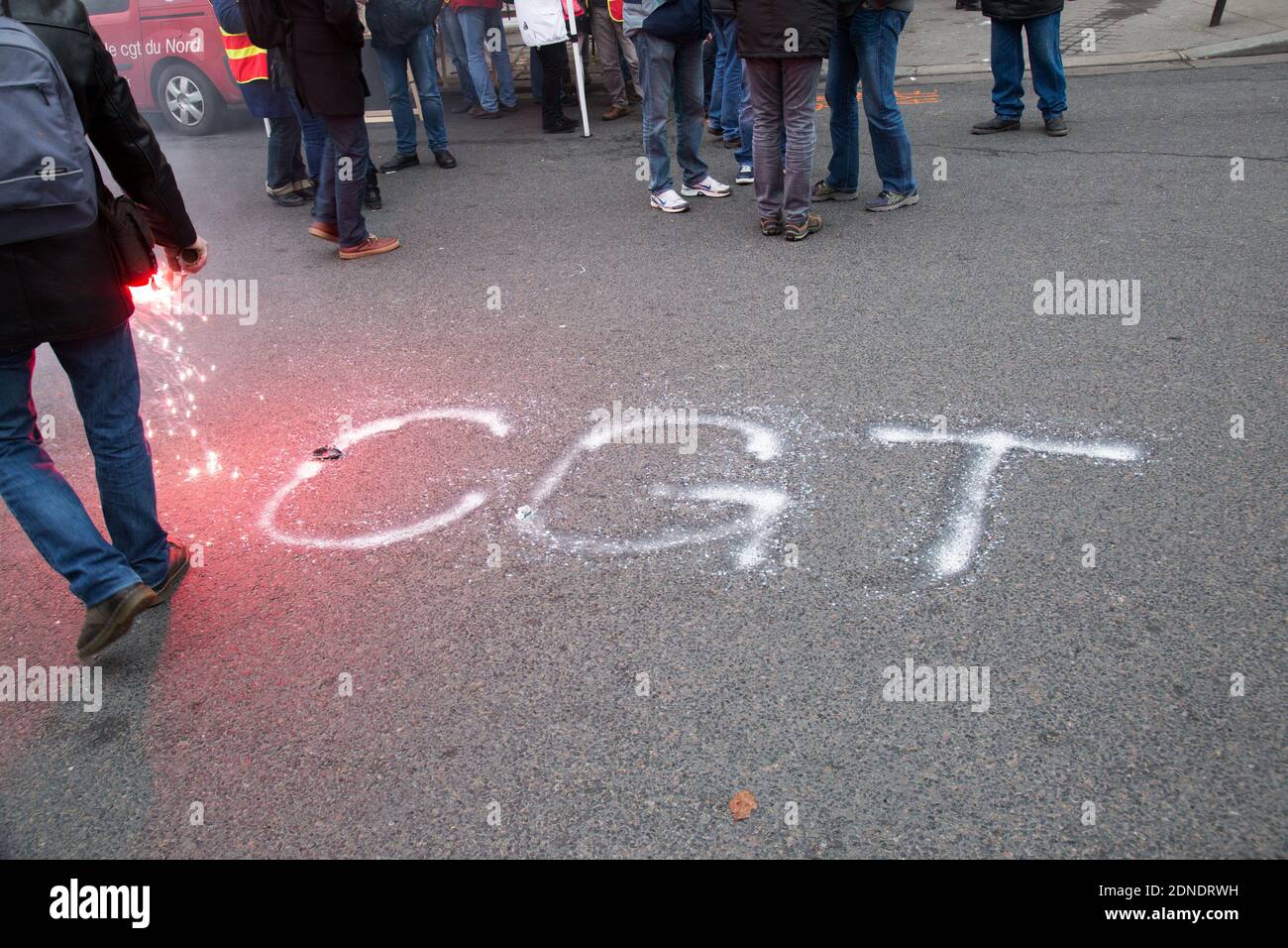 MANIFESTATION DE CHEMINOTS A PARIS Photo by Nasser Berzane/ABACAPRESS ...
