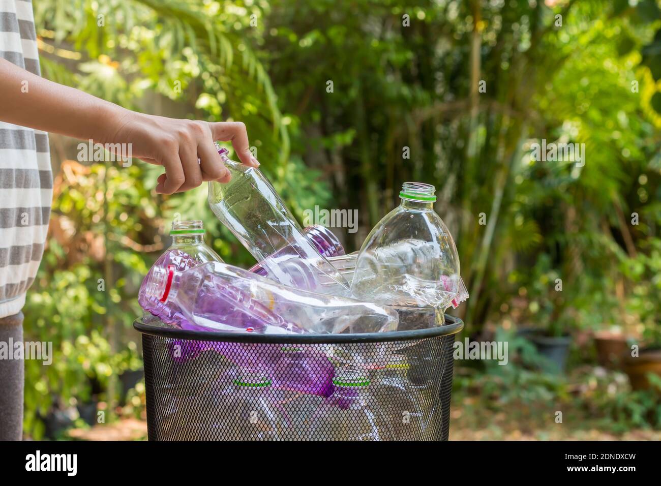 Putting garbage in trash can hi-res stock photography and images - Alamy