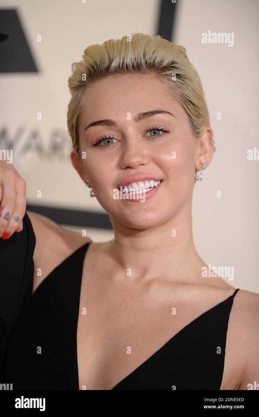 Miley Cyrus attends the 57th Annual Grammy Awards at the Staples Center ...