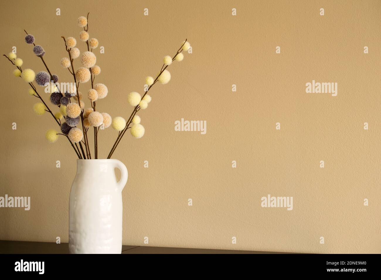 white vase with flowers Stock Photo - Alamy