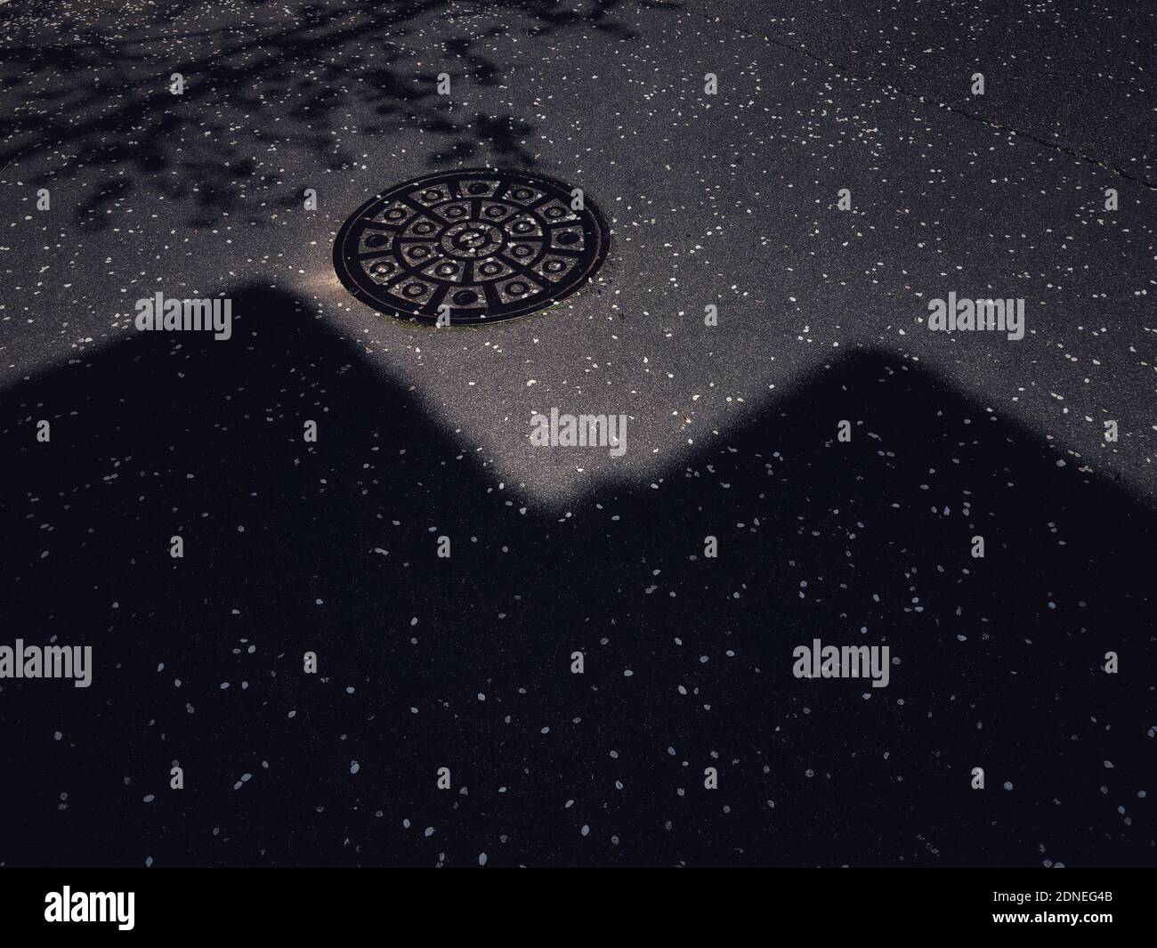 Manhole street night high angle view High Resolution Stock Photography ...