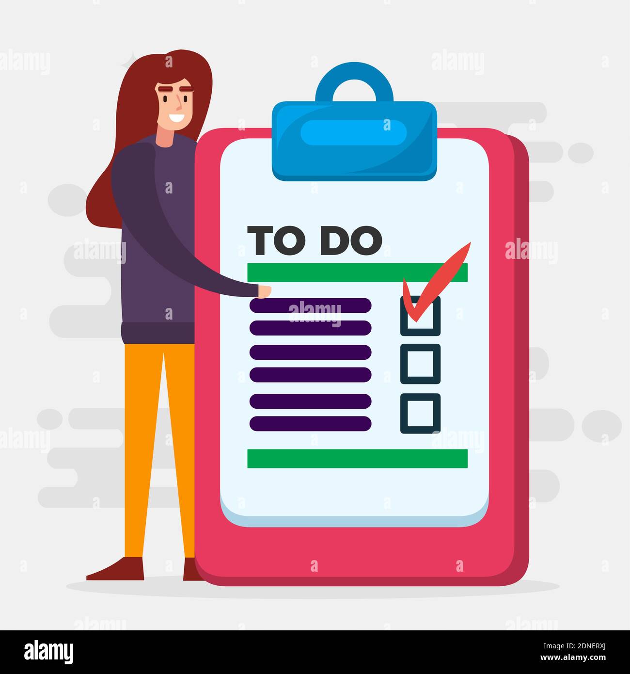 Businesswoman holding checklist business Stock Vector Images - Alamy