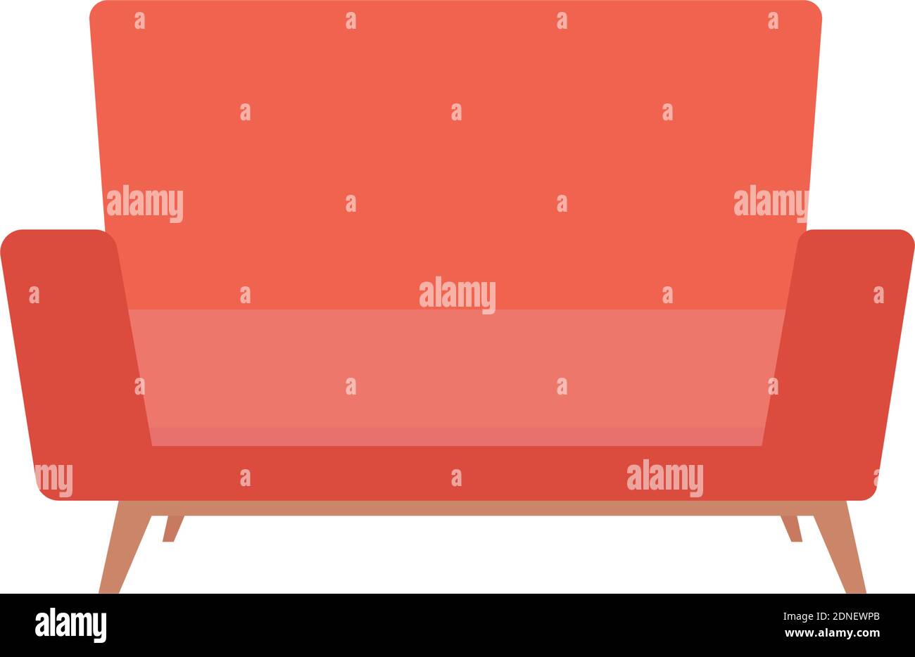 Isolated small sofa red household items icon- Vector Stock Vector Image ...