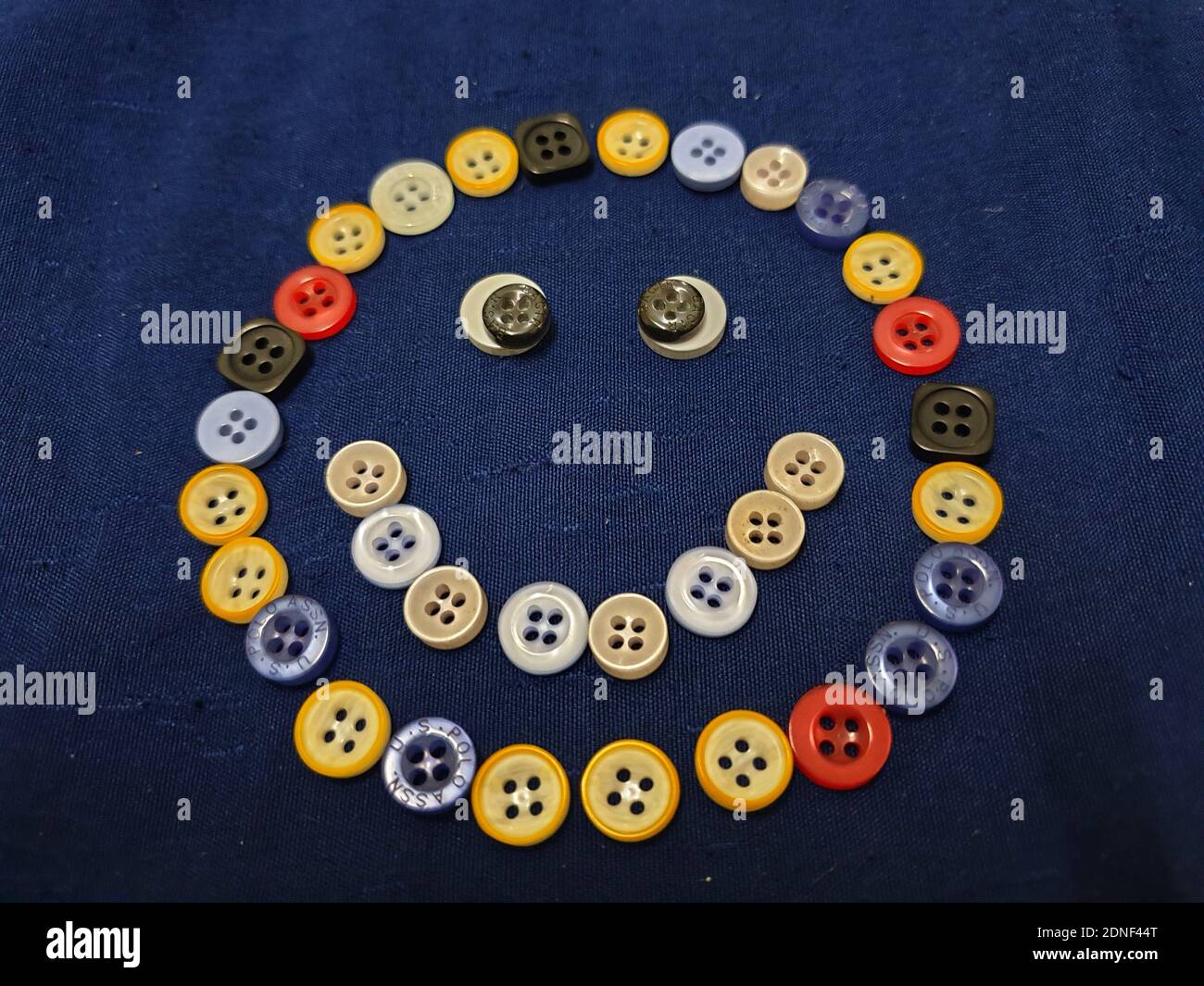 Sewing button smiley face hi-res stock photography and images - Alamy