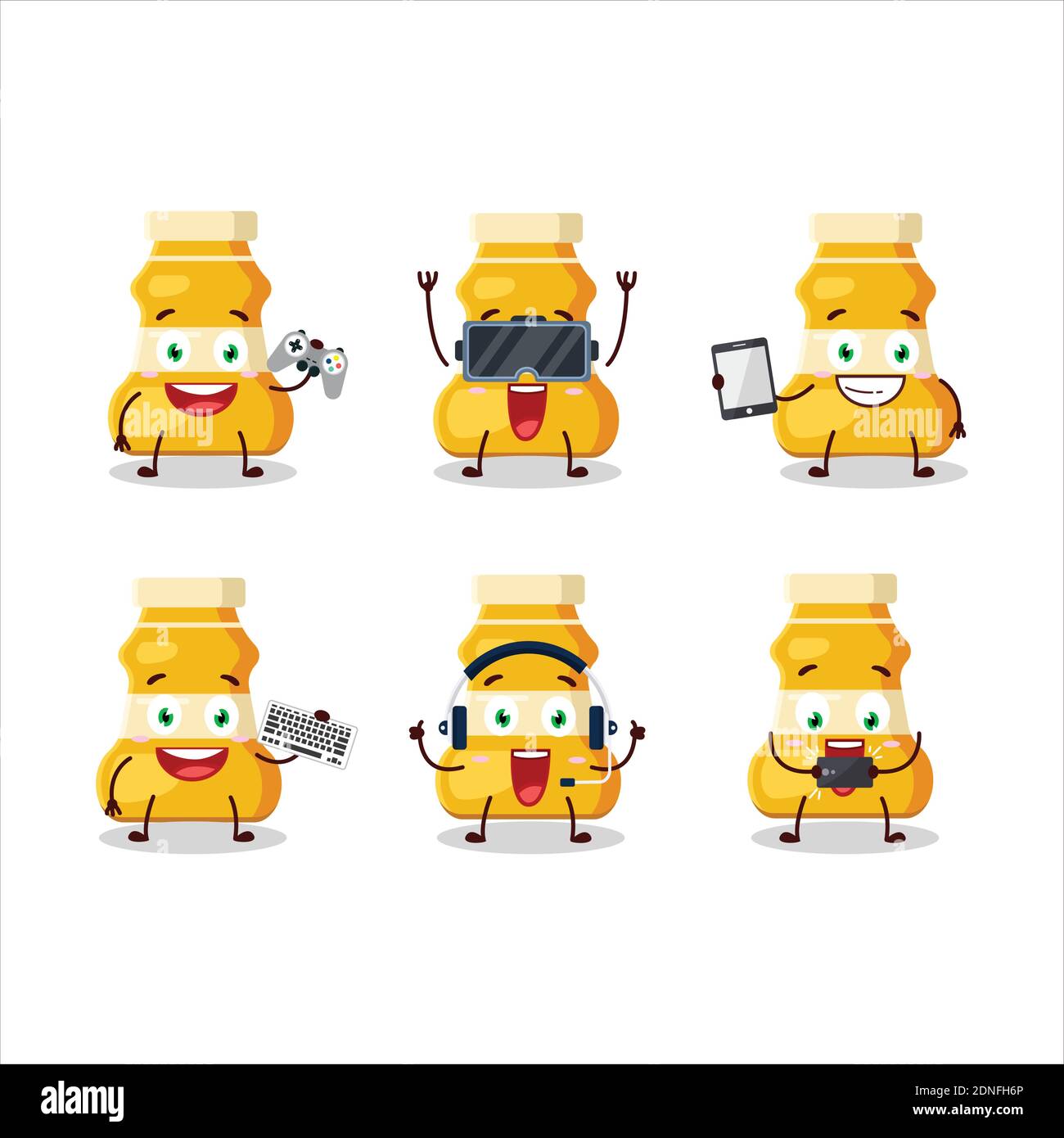 Curry sauce cartoon character are playing games with various cute ...