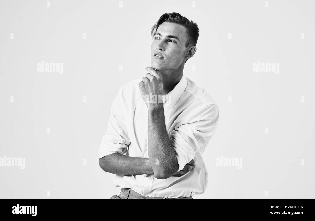 Puzzled businessman Black and White Stock Photos & Images - Alamy