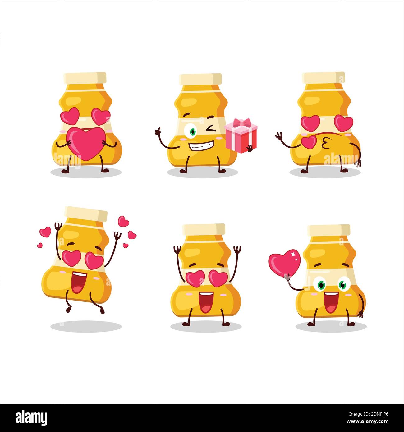 Curry sauce cartoon character with love cute emoticon. Vector ...