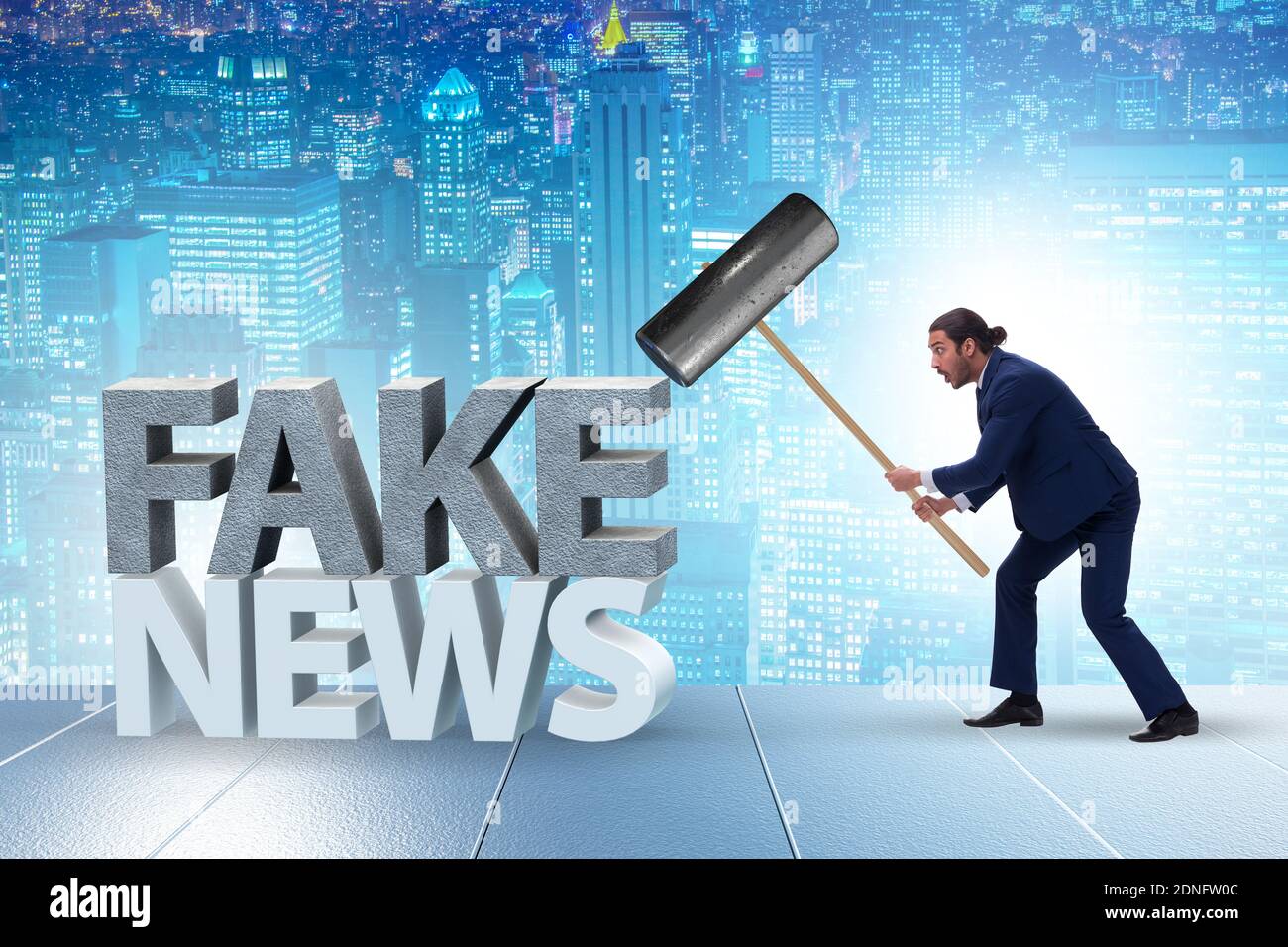 Fake news concept in the information manipulation concept Stock Photo ...