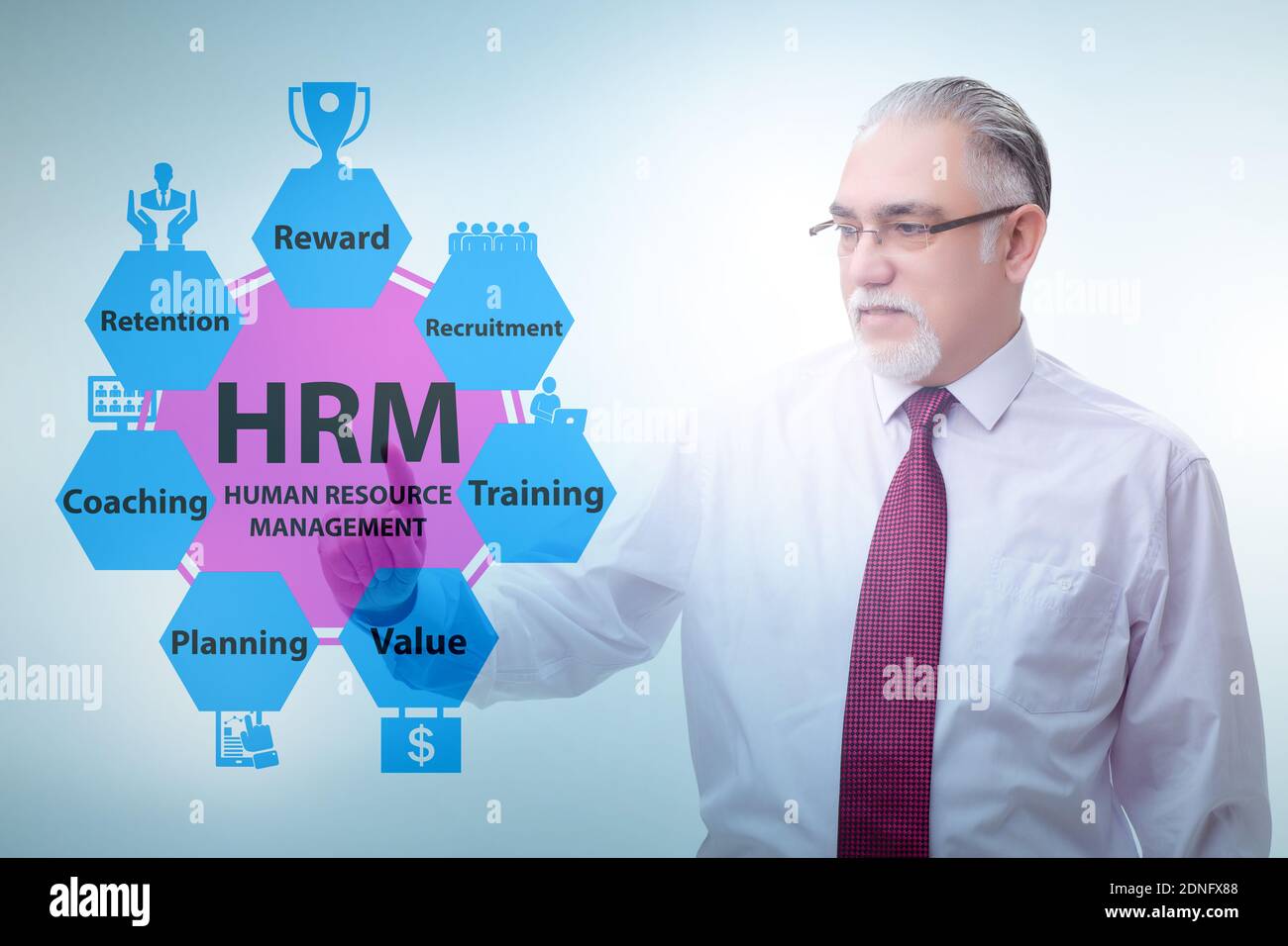 HRM - Human resource management concept with the businessman Stock ...