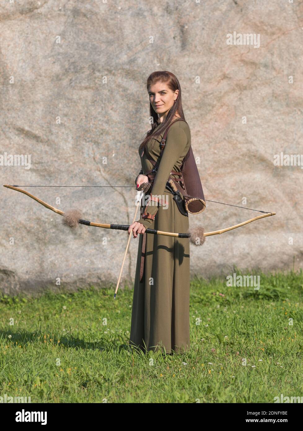 Woman Hunting Bow And Arrow High Resolution Stock Photography and ...