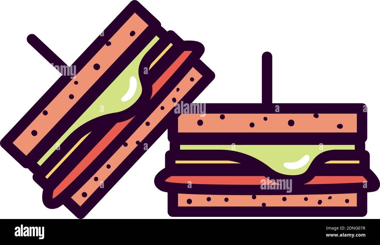 sandwiches icons design of food eat restaurant and menu theme Vector ...