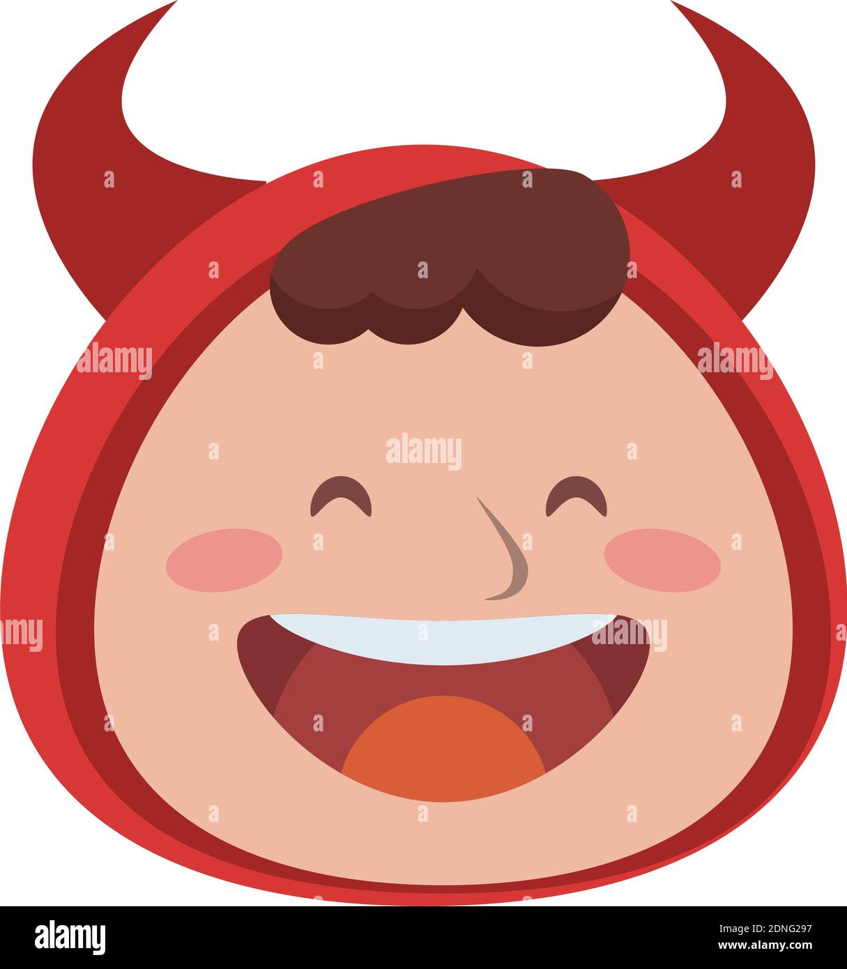 cute little boy dressed as a devil head character vector illustration ...