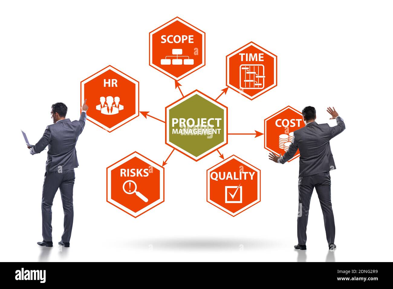 Concept of project management with the businessman Stock Photo - Alamy